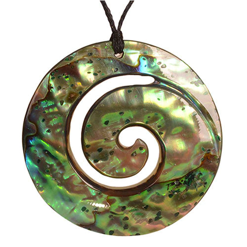 Paua Closed Koru Pendant – The White Room Gallery