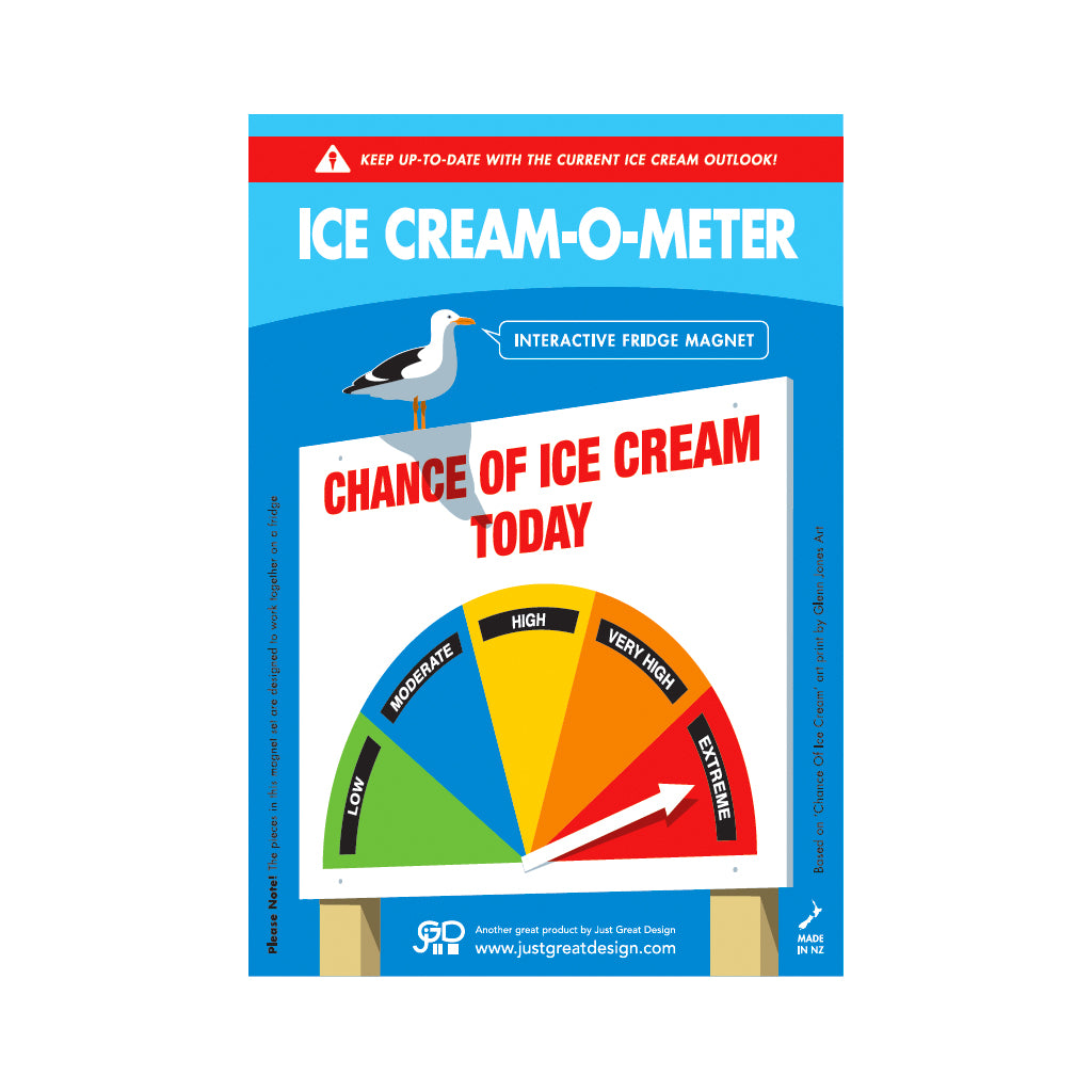 Glenn Jones Art - Ice-Cream-O-Meter Fridge Magnet – The White Room Gallery