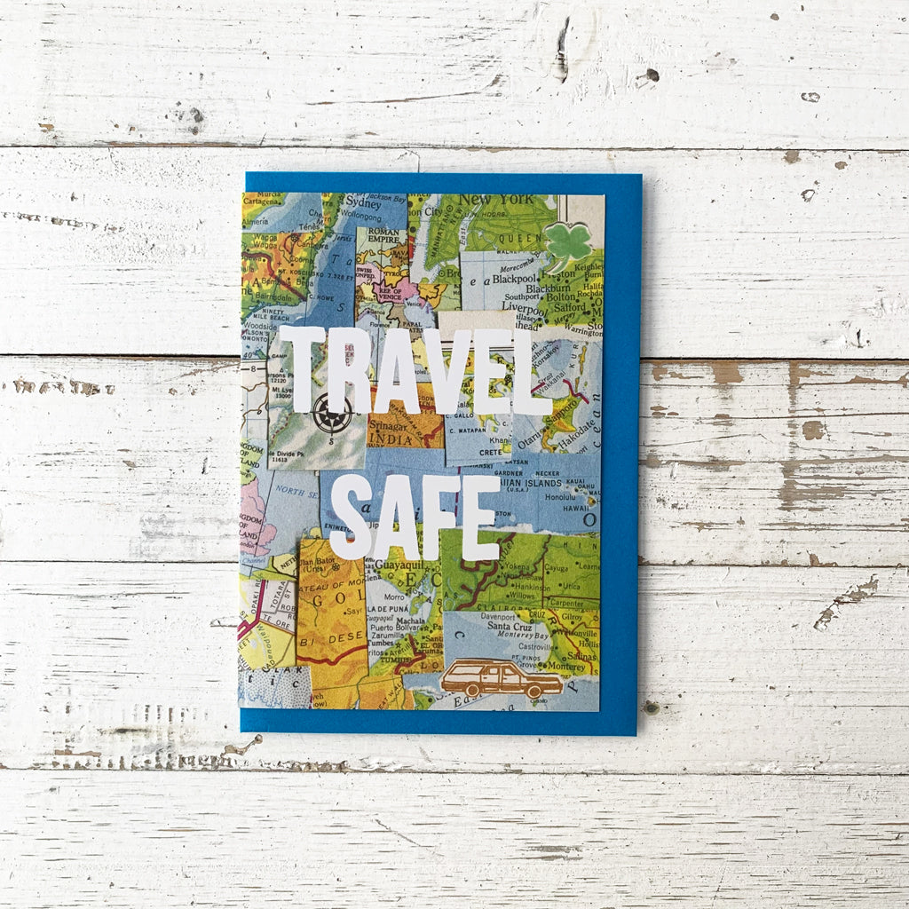 Tuesday Print - Travel Safe Map - Greeting Card – The White Room Gallery