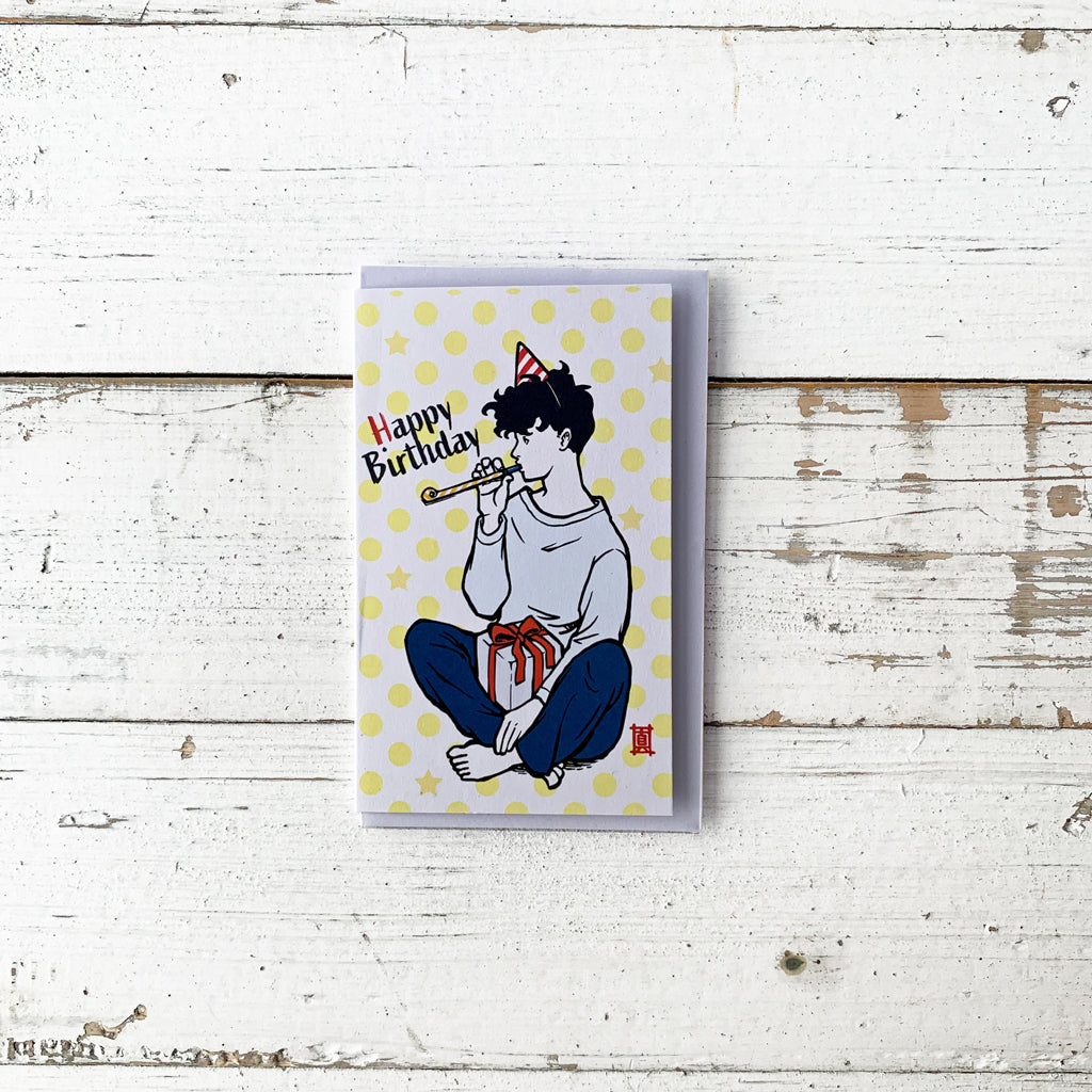 Windy Welly Girl - Happy Birthday Party Blower - Mini Greeting Card ...